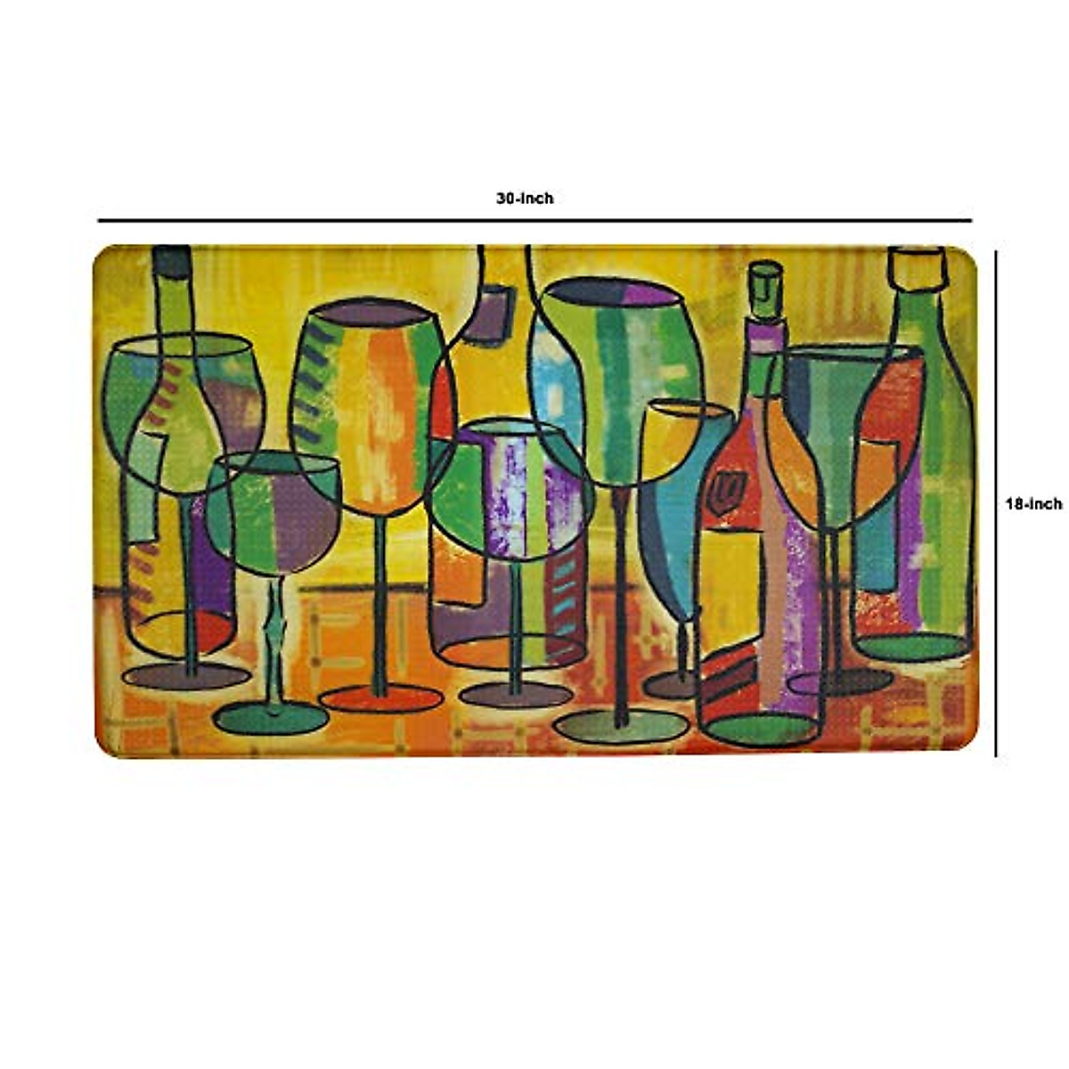 UpNUpCo Artistic Beautiful Anti Fatigue Kitchen Floor Mat - Unique Floor Mats - Pain Relief Padded Kitchen Mats - Floor Mats For In Front Of Sink - Memory Foam 30" X 17.5" X 10mm Picasso Wine