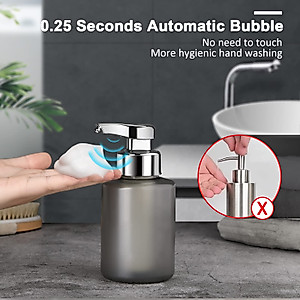 Automatic Soap Dispenser Foam Bathroom: Rechargeable Touchless Auto Smart Electric Plastic Grey Foaming Soap Dispenser - Kitchen - Hand Dish Lotion Couple Kids