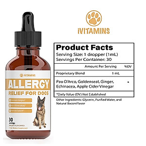 Natural Dog Allergy Relief - Helps to Naturally Support Allergy & Itch Relief for Dogs - Allergy Relief for Dogs Itching - Itch Relief for Dogs - Dog Itch Relief - Dog Allergy Support - 1 fl oz (Dogs)