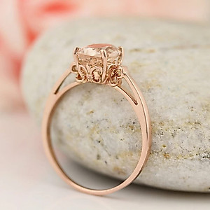 1ct Morganite 14K Rose Gold Ring (size 6)