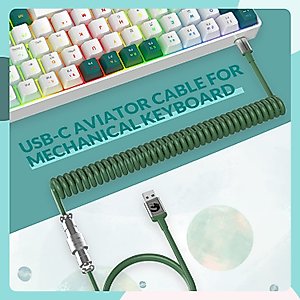 ZIYOU LANG RK-T8PR0 Wired 65% Mechanical Gaming Keyboard and Mouse Combo with RGB LED Backlit Anti-ghosting TKL Mini 68 Key Coiled C to A Cable Tactile Blue Switch for PS4 PS5 Xbox PC Mac Gamer(Green)