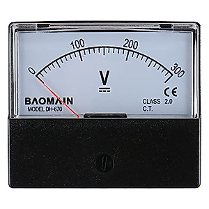 Baomain Dh-670 DC 300v Volt Analog Panel Mount Meter Voltmeter