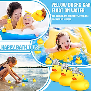 Chivao 12 Pcs Rubber Ducks with 12 Sunglasses/ Hats/ Headwear/ Scarf Small Cruise Ducks in Bulk Mini Rubber Duckies Bathtub Toys for Valentine's Day Gift Hide(Yellow, Duck with Crown)