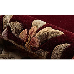 Momeni Harmony India Wool Hand Tufted Traditional Burgundy Area Rug 3'6"" X 5'6""" (HARM2HAI-7BUR3656)