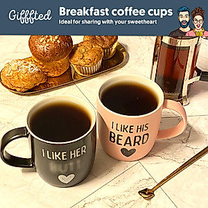 Triple Gifffted Funny Couples Gifts For Christmas, Wedding Anniversary, Engagement, Valentines Day Girlfriend Boyfriend Couple Gift, His & Hers, Bride & Groom, Him & Her, Ceramic, 380ML