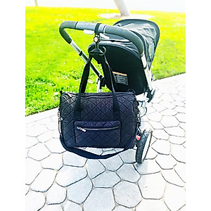 bub. Duffle Diaper Tote Bag with Changing Pad, Large Travel Diaper Tote for Mom and Dad, Multifunction, Unisex Baby Bag (Black)