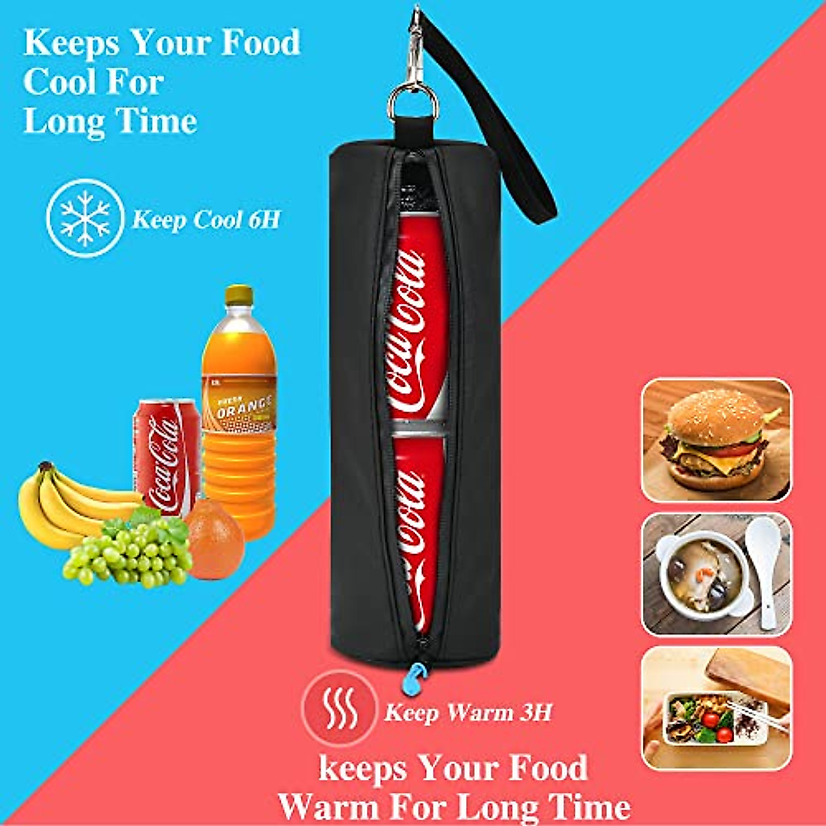 1Pcs Insulated Golf Cooler Bag, Portable Camping Cooler Case, Unisex Soft Beer Sleeve for Drinks/Bottled Water/Umbrella, for Daily Work/School/Travel/Hiking (1PCS)