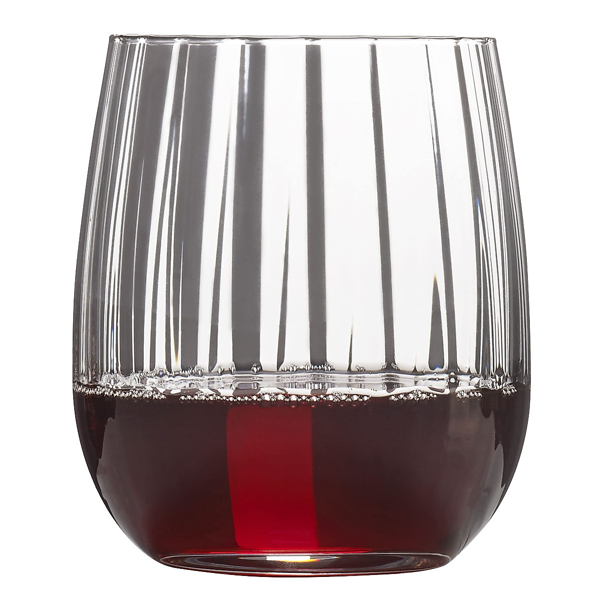 Mikasa Gail Optic Set of 4 Double Old Fashioned Stemless Glasses, 16-Ounce, Clear