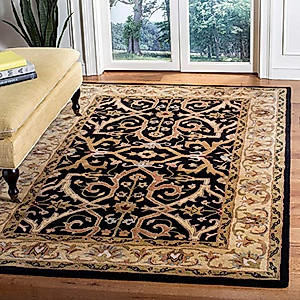 SAFAVIEH Heritage Collection 2' x 3' Ivory / Black HG644C Handmade Traditional Oriental Premium Wool Accent Rug