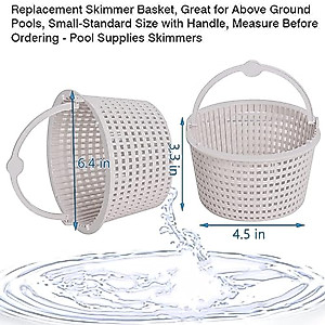 Wadoy SPX1091C Skimmer Basket Compatible with Hayward Automatic Skimmers SP1091lx,SP1091wm,6.5" Top, 3.5" Deep, 4.5" Bottom with Handle, 2-Pack Above Ground Pool Skimmer Basket