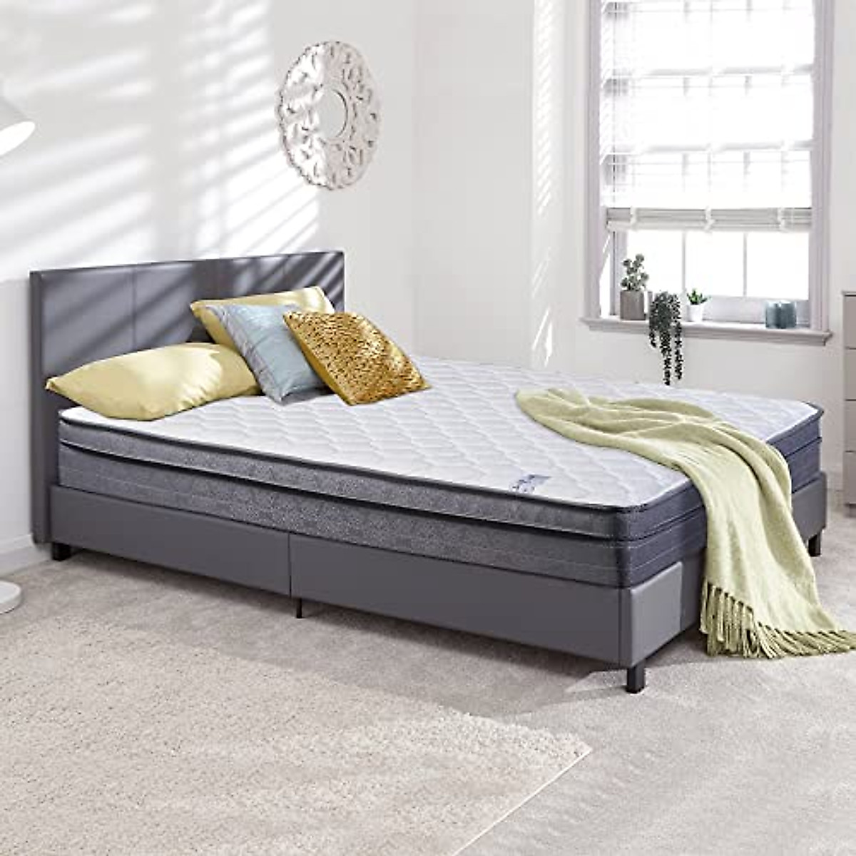 Treaton, 10-Inch Medium Plush Hybrid Euro Top Foam Encased innerspring Mattress/Improves Sleep by Reducing Back Pain, Twin,SC20j-3/3-1