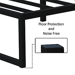 Lutown-Teen 16 Inch California King Bed Frames No Box Spring Needed Heavy Duty Metal Cal King Platform for Mattress Foundation, Noise Free, Easy Assembly, Black