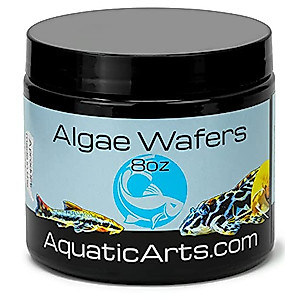 Aquatic Arts Algae Wafers (8 Ounce) Sinking Food for Live Aquarium Shrimp, Fish (Pleco/Tetra), Snails, and Bottom Feeders | High Protein Spirulina Blend Fish Food for Fish Tank Aquariums