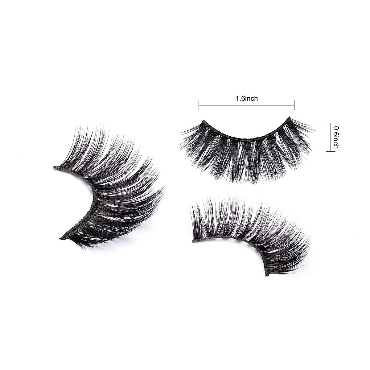 DYSILK Lashes False Eyelashes - Mink Lashes 5 Pairs 6D Faux Eyelash - Wispy Eyelashes Fluffy Strip Lashes Fake Eyelashes Reusable Lash Extension Kit | 15.5mm