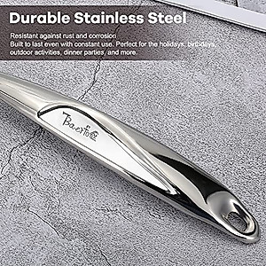 BAERFO High-grade Stainless Steel Slotted Spatula,Cooking Slotted Turner for Kitchen 1-Pcs (13.5 inch)