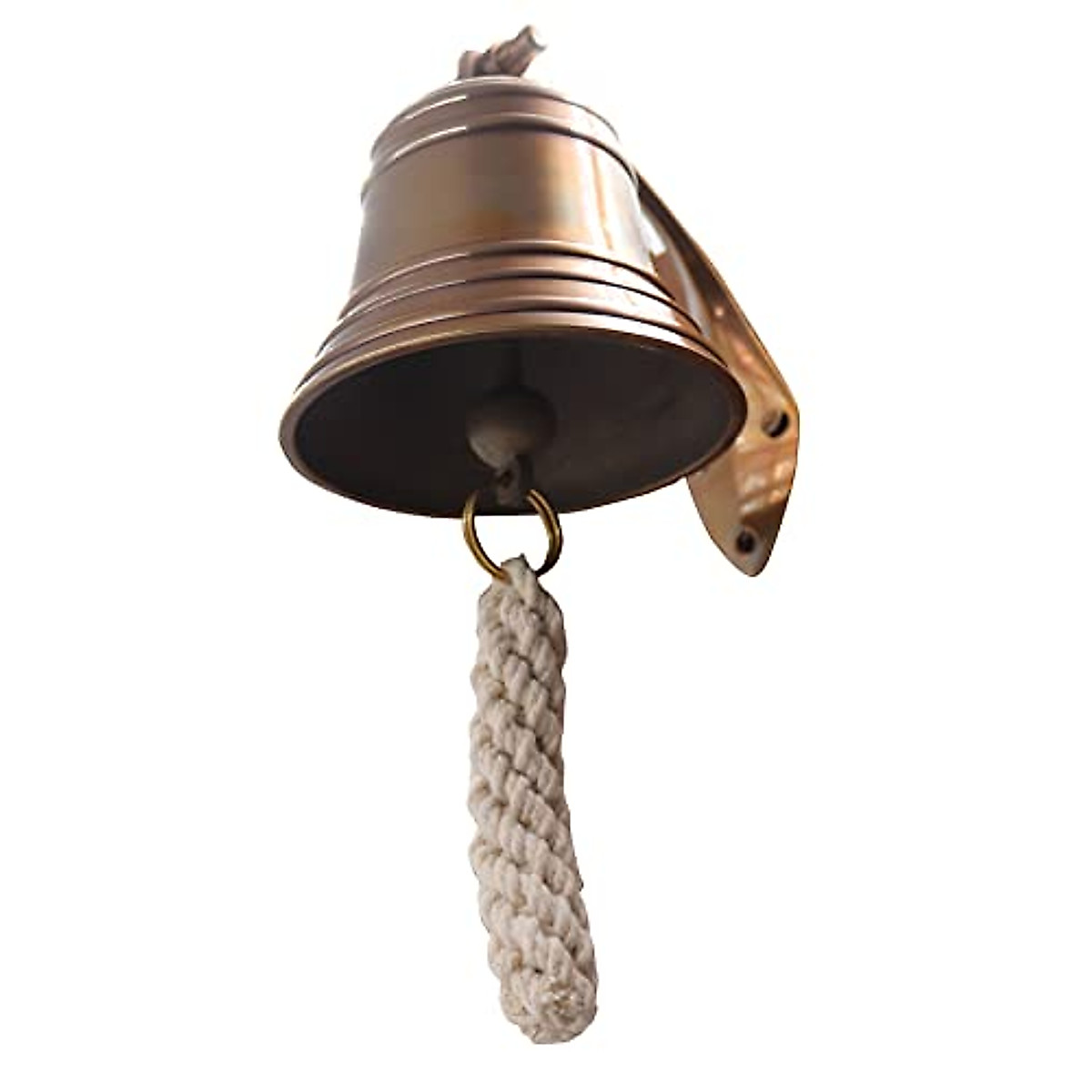 4" Solid Antique Brass Bell Quality Marine Wall Mounted Ship Hanging Bell Perfect for Dinner, Indoor, Outdoor, School, Bar, Reception, Last Order & Church by The Metal Magician