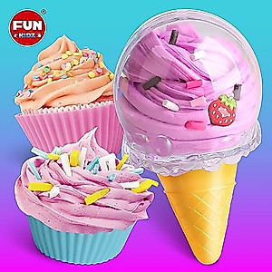 35.16 FL OZ Butter Slime Pack, FunKidz Fluffy Ice Cream Slime Kit for Girls 6-8 Premade 1040 ML Slime Toys Birthday Gifts Party Favor for Kids Age 6-12