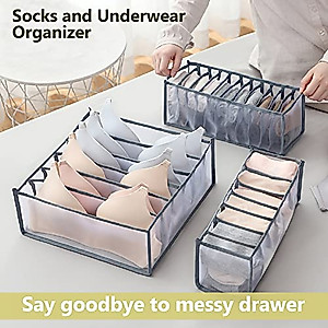 TIGARI Wardrobe Clothes Organizer, Closet Organizer Foldable Drawer Organizer for Clothing, Drawer Dividers for Clothes, Closet Storage for Trousers, Shirts, Jeans, T-Shirt, Bra, Underwear, Socks