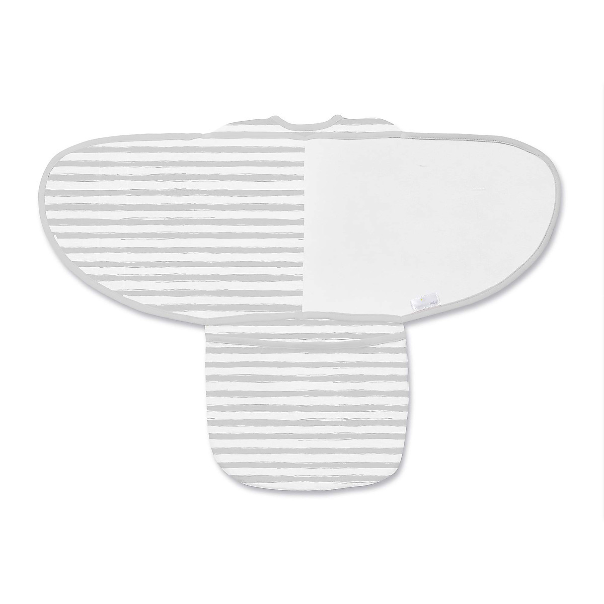 BreathableBaby Adjustable 3-in-1 Soft Premium Cotton Newborn Swaddle Trio Blanket & Wrap, (Infants 0-4 months) – Gray Watercolor Stripe, Arms Up, Arms Down, Arms Out, 61233-A