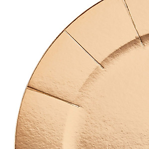 Sparkle and Bash Rose Gold Chargers for Dinner Plates, Birthday Party, Metallic Paper (13 In, 24 Pack)