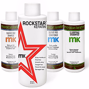 MOROCCAN KERATIN 4x 120ml Set Brazilian Keratin Hair Treatment Blowout Complex With Argan Oil Proven and fast Formula Professional Results Keratina Fuerte (ROCKSTAR KERATIN)