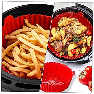 Luxshiny 2pcs Silicone Pad Air Fryer Ovens Washable Silicone Mat Air Fryer Basket for Oven Air Fryer Tray Air Fryer Oven Tray Airfryer Liners Oven Liners Air Fryer Accessories Baking Liners