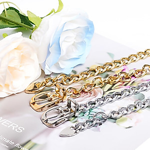 Pistha 2 Pieces Waist Chain Belts for Women Girls Fashion Adjustable Gold and Silver Metal Waist Belt for Dress Jeans Outfits (40inch Long, Fit Waists up to 33inch)