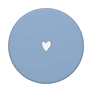 Cute Hand Drawn Lovely White Minimalist Heart on Baby-Blue PopSockets PopGrip: Swappable Grip for Phones & Tablets