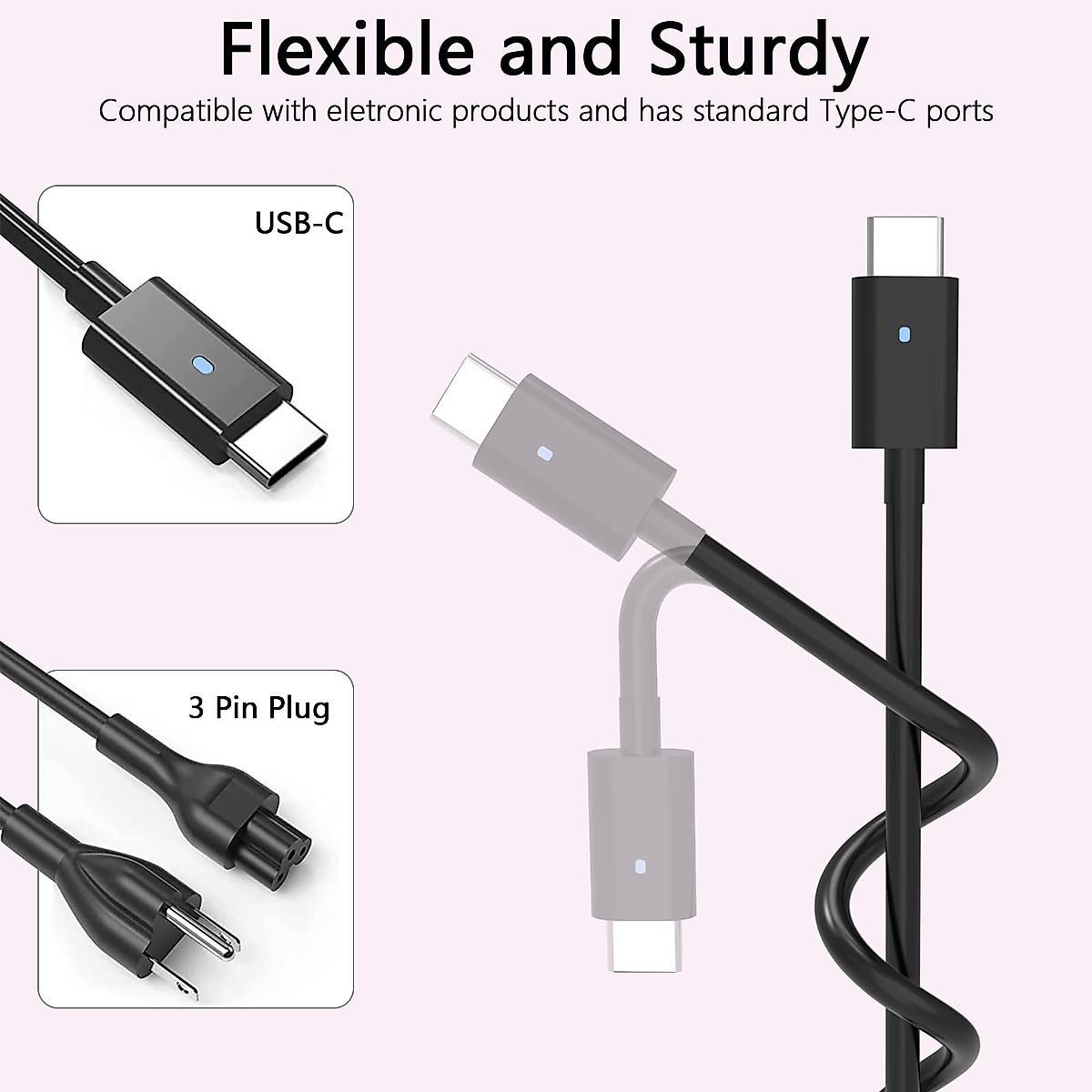 for Dell 130W Laptop Charger USB C Replacement for Dell Inspiron 16 Plus 7630 7610 7620 7620 2 in 1 Business Laptop,14 Plus 7420,Latitude 5511 5520 USB Type C Laptop Charger Power Adapter