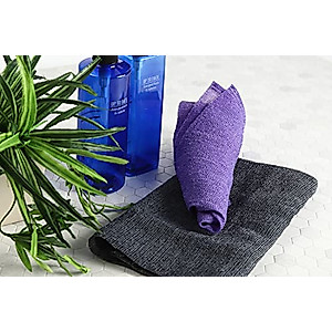 Extra Rough, Exfoliating Washcloth [Made in Japan] Exfoliating Towel Special Texture Makes Fluffy Foam Lather, Back Scrubber, Dead Skin Cell Remover [Loofah for Women and Men] (2pcs Set)