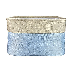 MALIHONG Personalized Foldable Storage Basket with Lovely Dog Yorkie Collapsible Sturdy Fabric Pet Toys Storage Bin Cube with Handles for Organizing Shelf Home Closet, Blue amd White