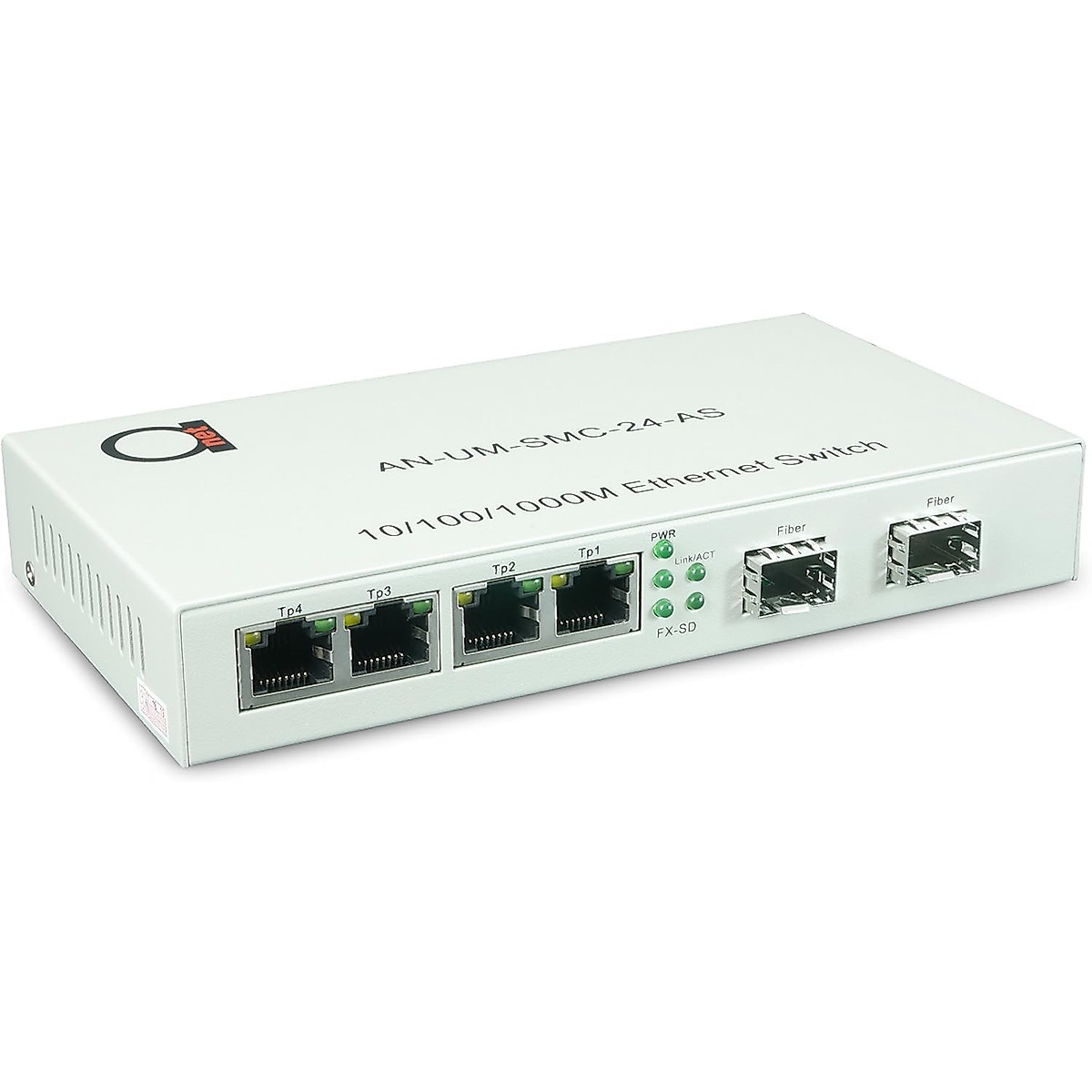 2 x Open SFP Slot + 4 x UTP Cat5e/Cat6 10/100/1000 Copper Ports - Gigabit Ethernet - Fiber Media Converter - Mini Switch - AutoSensing - SFP Slot Supporting Any Mini GBIC/SFP Gigabit Type