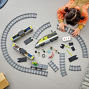LEGO City Express Passenger Train Set, 60337 Remote Controlled Toy, Gifts for Kids, Boys & Girls with Working Headlights, 2 Coaches and 24 Track Pieces