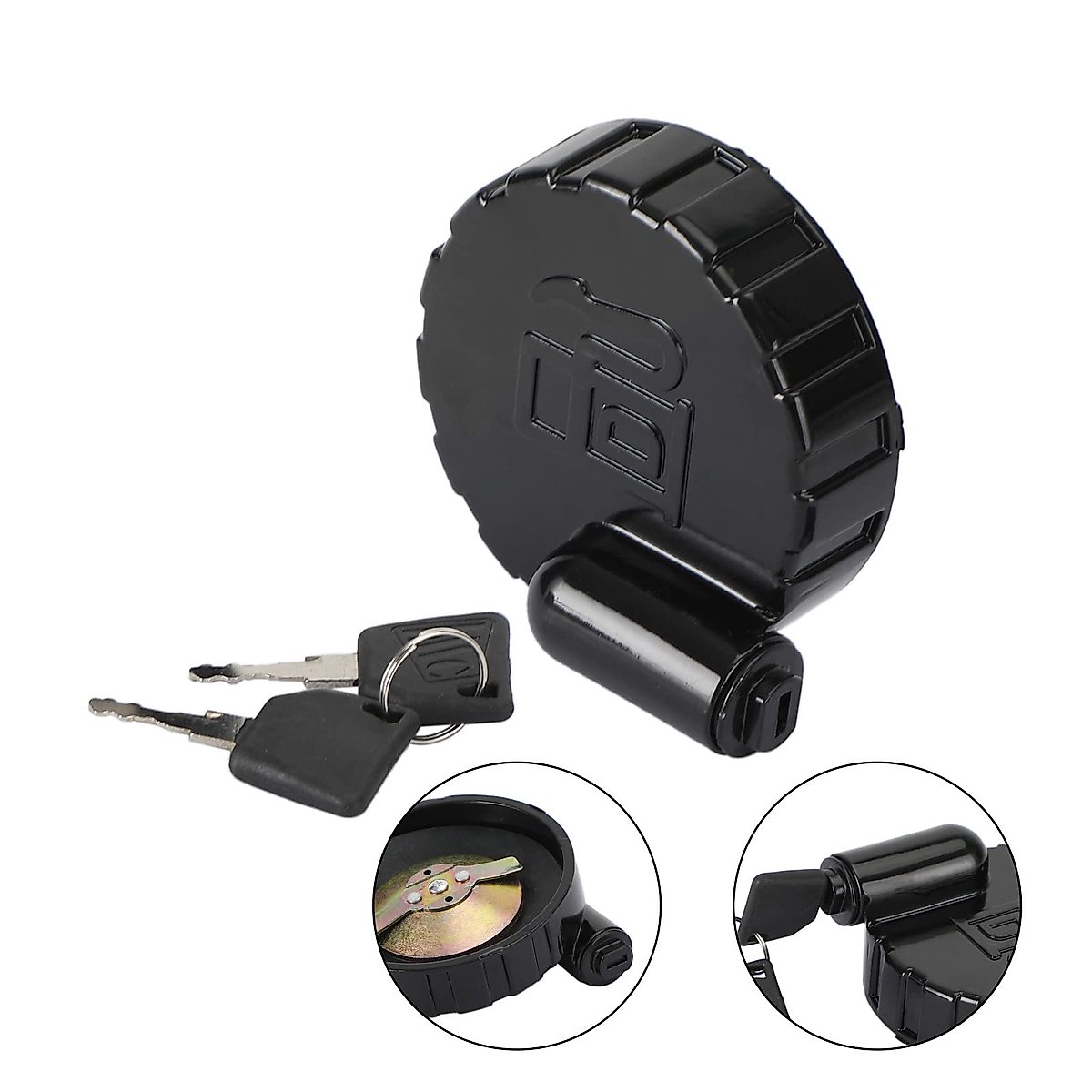 Frezon Fuel Tank Cap with Keys Diesel Cover Fit for JCB Loader Backhoe Models 1CX, 2CX, 2CXL, 3C, 3CX, 3CX Sitemaster, 3CX-4WD Turbo, 3DX, 4C, 4CX, 4DX, and MINI CX # 123/05892, 331/33064, 331/45908