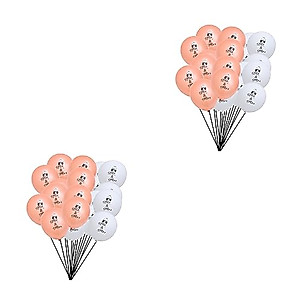Abaodam 40 pcs Kit for Decor White Rose Ballons & Garland Decoration Latex Engagement Mrs To Mr Printed Gold Letters Day Valentines Letter Decorative Balloons Wedding and Party