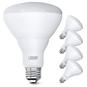 Feit Electric BR30 LED Light Bulb, 65W Equivalent, Dimmable, 650 Lumens, E26 Standard Base, 2700K Soft White, 90 CRI, Recessed Can Light Bulbs, 22-Year Lifetime, BR30DM/927CA/4, 4 Pack