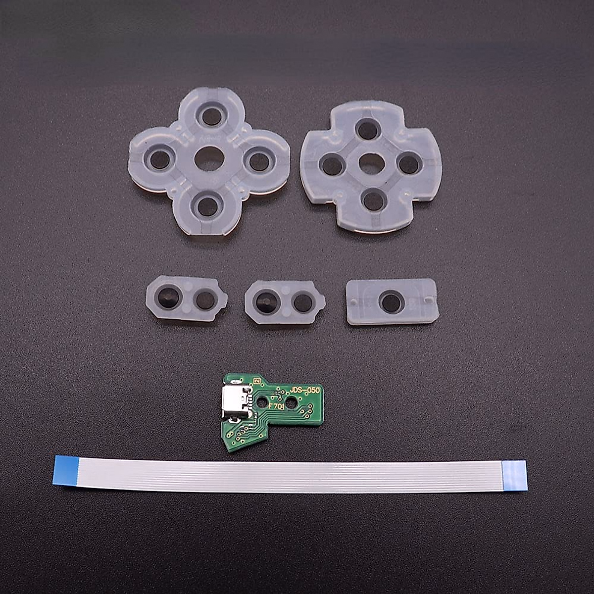 OCity USB Charging Port USB Socket Board 12 pin Flex Ribbon Cable Conductive pad Replacement for PS4 PRO JDM 050 JDM 055 Controller JDS-055 JDS055