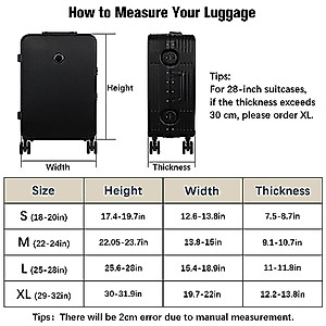 Lefowru Luggage Cover Protector Travel Suitcase Covers Protective Skin for Carry On Baggage Fit 18-20 Inch Luggage