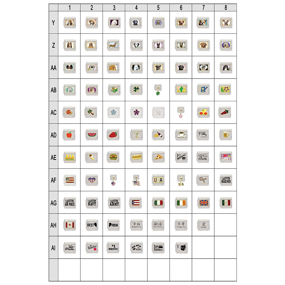 Clearly Charming Italian Charm Shiny Starter Bracelet with 8 Charms Bundle