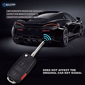 ECCPP Keyless Entry Remote Key Fob for Volkswagen Beetle Golf Jetta Passat 315MHz Uncut 4 Button HLO1J0959753AM HLO1J0959753DC NBG735868T (Pack of 1)