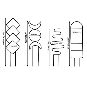 YEXEXINM 4 Pcs Indoor Plant Trellis for Climbing Plants -16inch Garden Metal Trellis for Potted Plants Outdoor Plant Support Stake for Small Planter Flowers Vegetables Rose Vine Pea Ivy