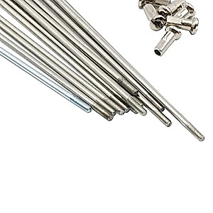 QIYUANMENGYI Bicycle Spokes 12G 36Pieces Spoke 113mm-228mm for Electric Bike Stainless Steel for Mountain Bike Road Bike (Color : 12G 203MM)