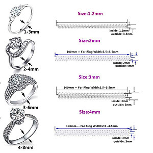 Coopache Ring Size Adjuster for Loose Rings - 2 Styles, 13 Sizes - Jewelry Sizer, Mandrel for Making Jewelry Guard, Spacer, Sizer, Fitter - Spiral Silicone Tightener Set