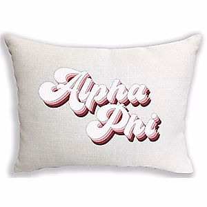 Sorority Shop Alpha Phi Pillow – Retro Design, 12" x 16" Lumbar Pillow Sorority