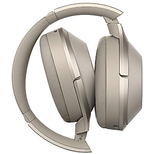 Sony Noise Cancelling Headphones WH1000XM2: Over Ear Wireless Bluetooth Headphones with Microphone - Hi Res Audio and Active Sound Cancellation - Gold (2017 model)