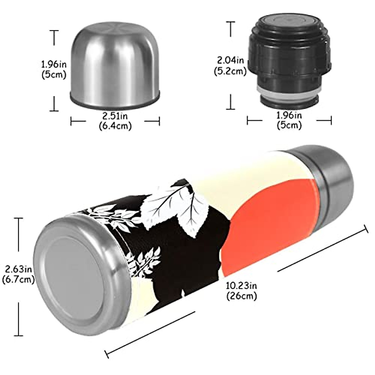 Stainless Steel Leather Vacuum Insulated Mug Bear Thermos Water Bottle for Hot and Cold Drinks Kids Adults 16 Oz