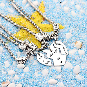 lauhonmin 3pcs Best Friends Sisters Gifts Bracelets Set for Women Friendship Long Distance Gifts - We will always be connected