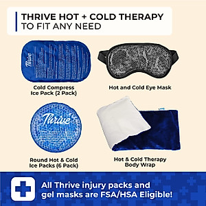 Thrive Reusable Gel Ice Pack for Injuries (2-Pack), FSA and HSA Approved, Flexible Hot and Cold Compress for Knees, Ankles, Arms, and Back