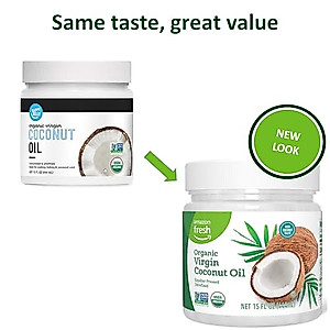 Amazon Fresh, Organic Virgin Coconut Oil, 15 Fl Oz (Previously Happy Belly, Packaging May Vary)