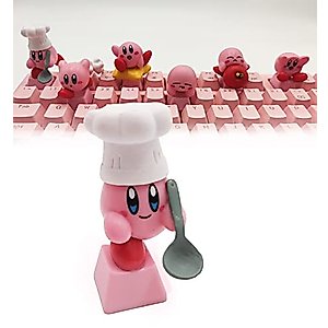 POPKEEY K1RBY Keycaps Japanese Anime Pink Key Caps，Compatible with Cherry MX Switches Custom Gaming Mechanical Keyboard (Chef)